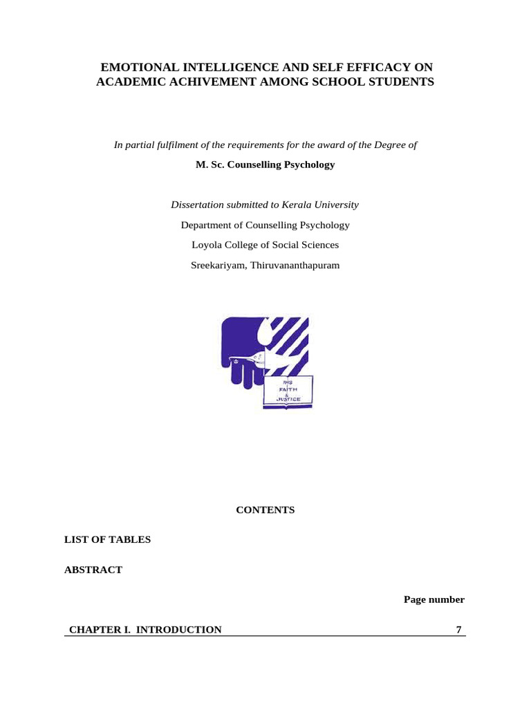 Emotional Intelligence and Self Efficacy in Academic Achivement Among School Students. | PDF ...