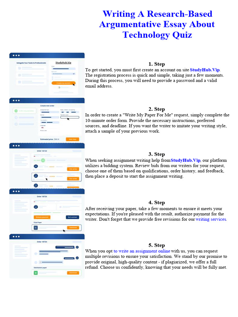 Writing A Research-Based Argumentative Essay About Technology Quiz | PDF