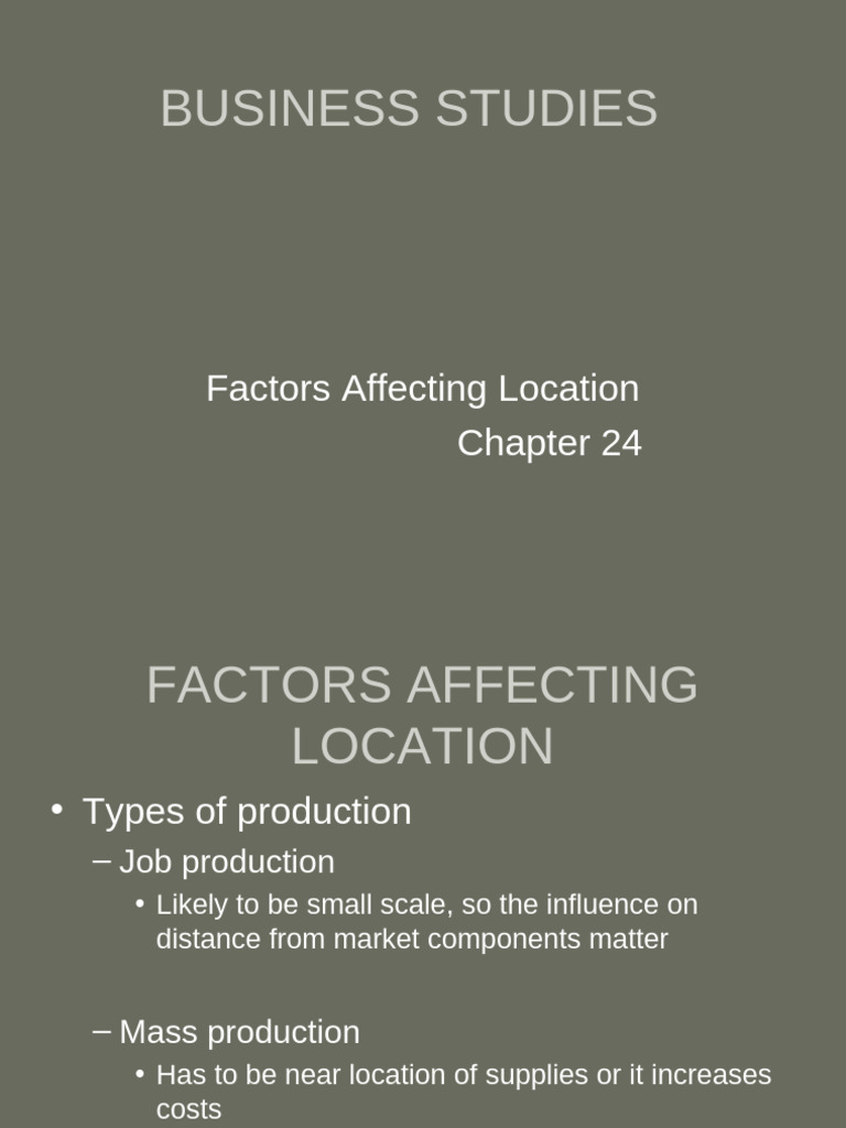 24 Factors Affecting Location | PDF | Taxes | Market (Economics)