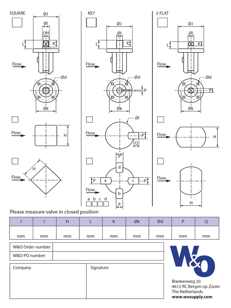 W&o Valve Measure Sheet | PDF