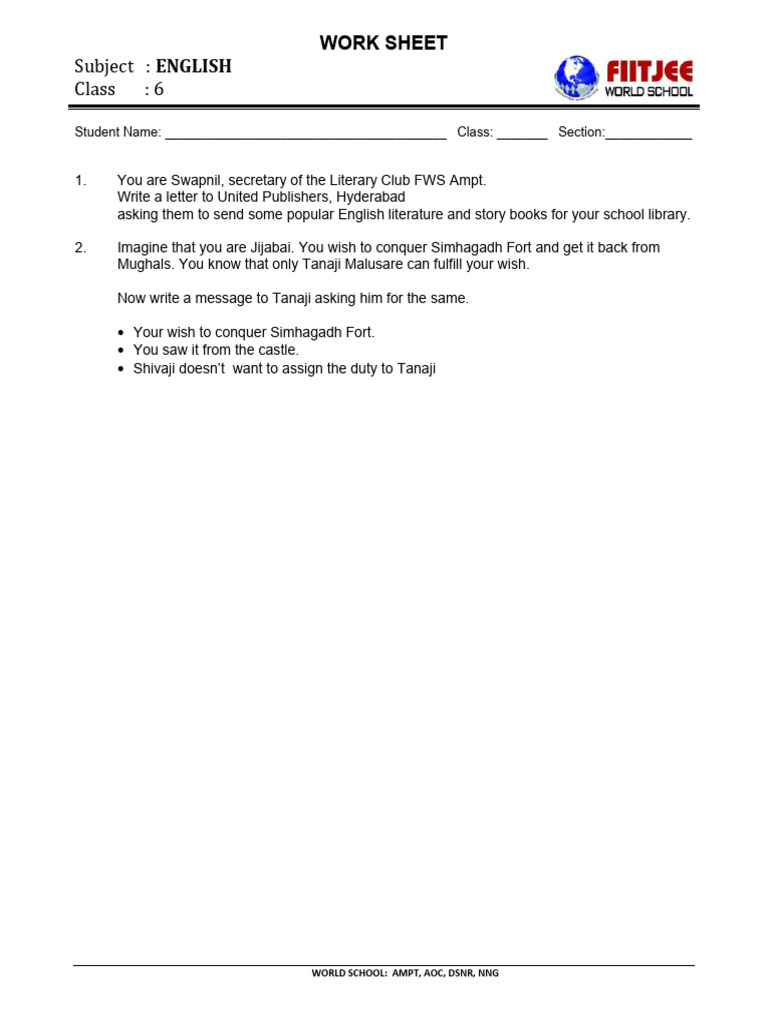 Class 6 Eng | PDF