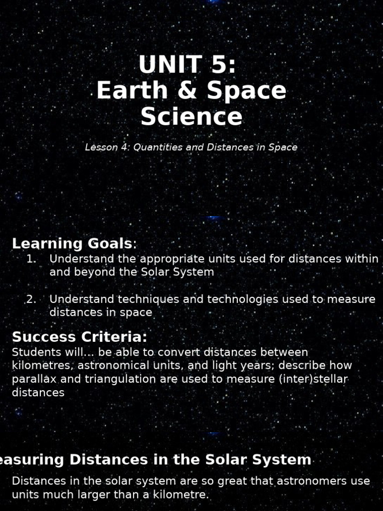 Measuring Distances in Space | PDF | Astronomical Unit | Solar System