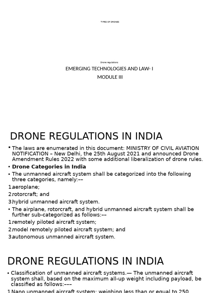 Drone Regulations in India | PDF | Unmanned Aerial Vehicle | Aircraft