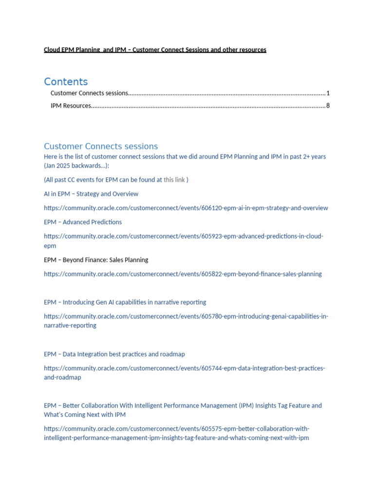 Cloud EPM Planning and IPM CC Sessions | PDF | Cloud Computing | Business