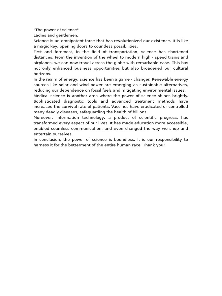 The Power of Science | PDF