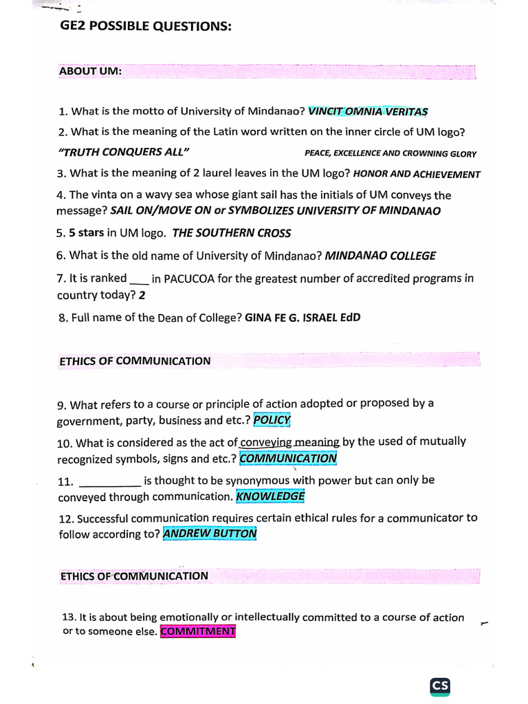 Ge 2 Purp Communication Reviewer (Part 1) | PDF