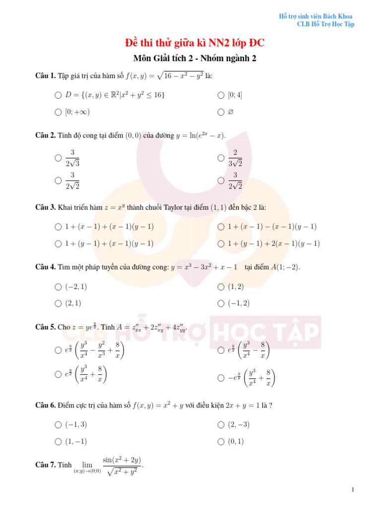 Đề thi thử giữa kì NN2 GT2-lớp-ĐC | PDF
