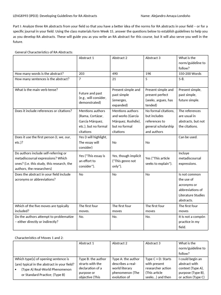 LENG6993 Guidelines For RA Abstracts 2025 | PDF | Latin American Literature | Narrative