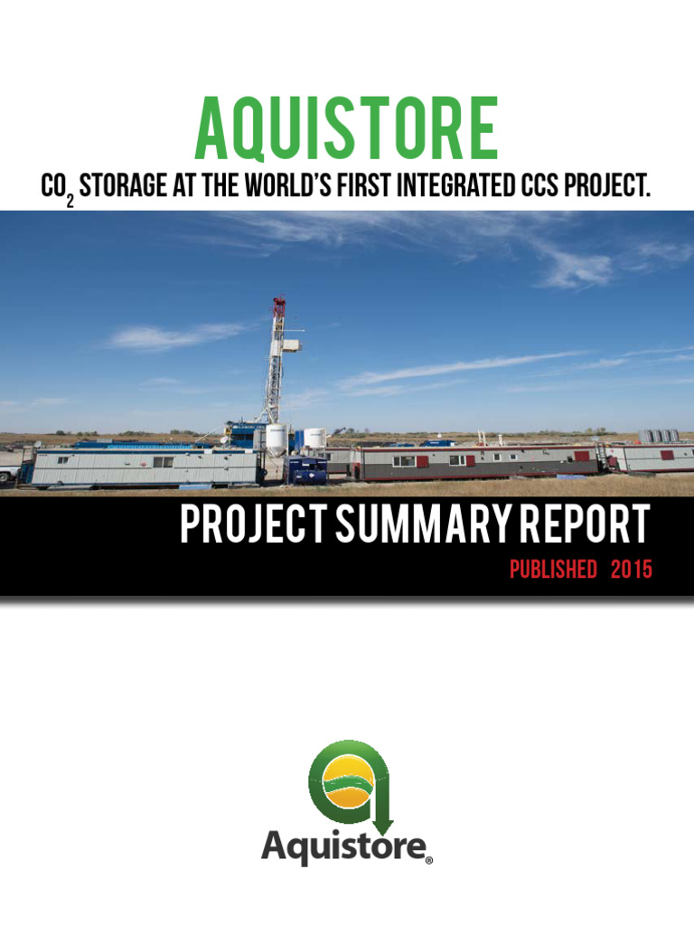 Aquistore Co2 Storage Worlds First Integrated Ccs Project | PDF ...