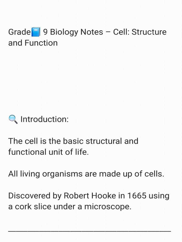 Class 9 Biology Notes - 250611 - 224436 | PDF