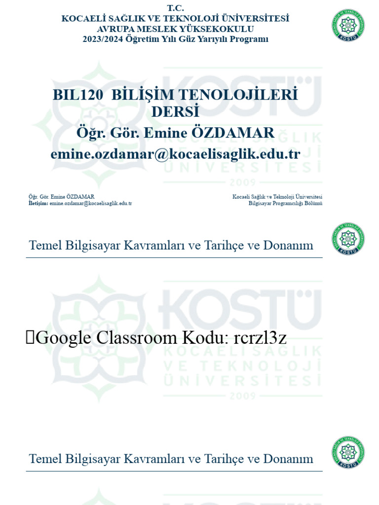 1 Hafta Bilisim Teknolojileri | PDF
