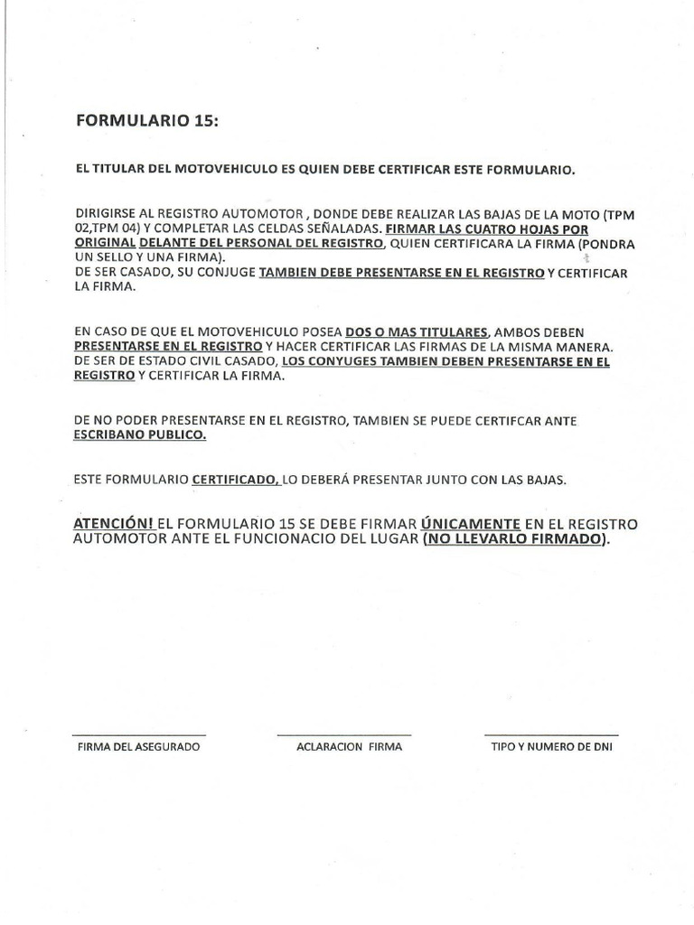 Instructivo F15 | PDF