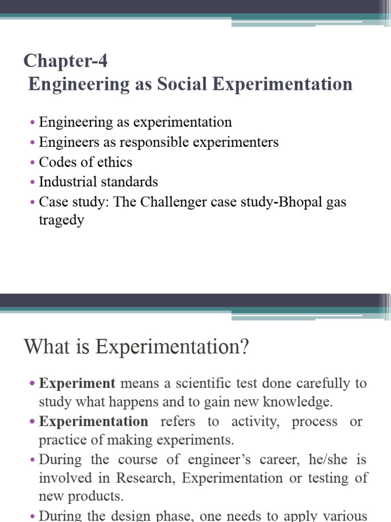 Chapter-4 Engineering As Social Experimentation - Final | PDF ...