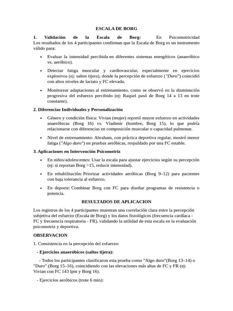 Escala de Borg | PDF