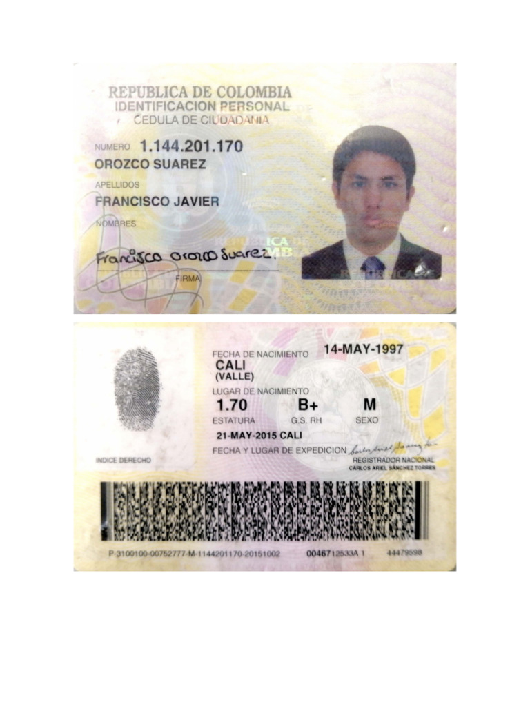 Cedula Francisco Javier | PDF