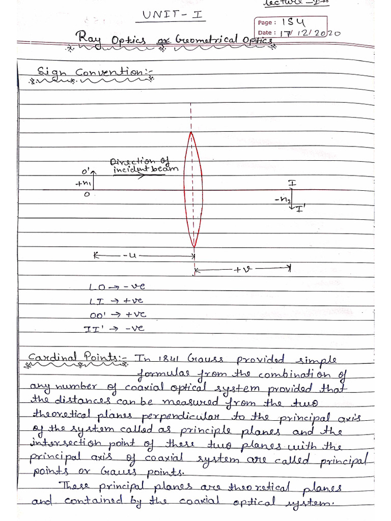 Optics (Geometrical Optics) | PDF