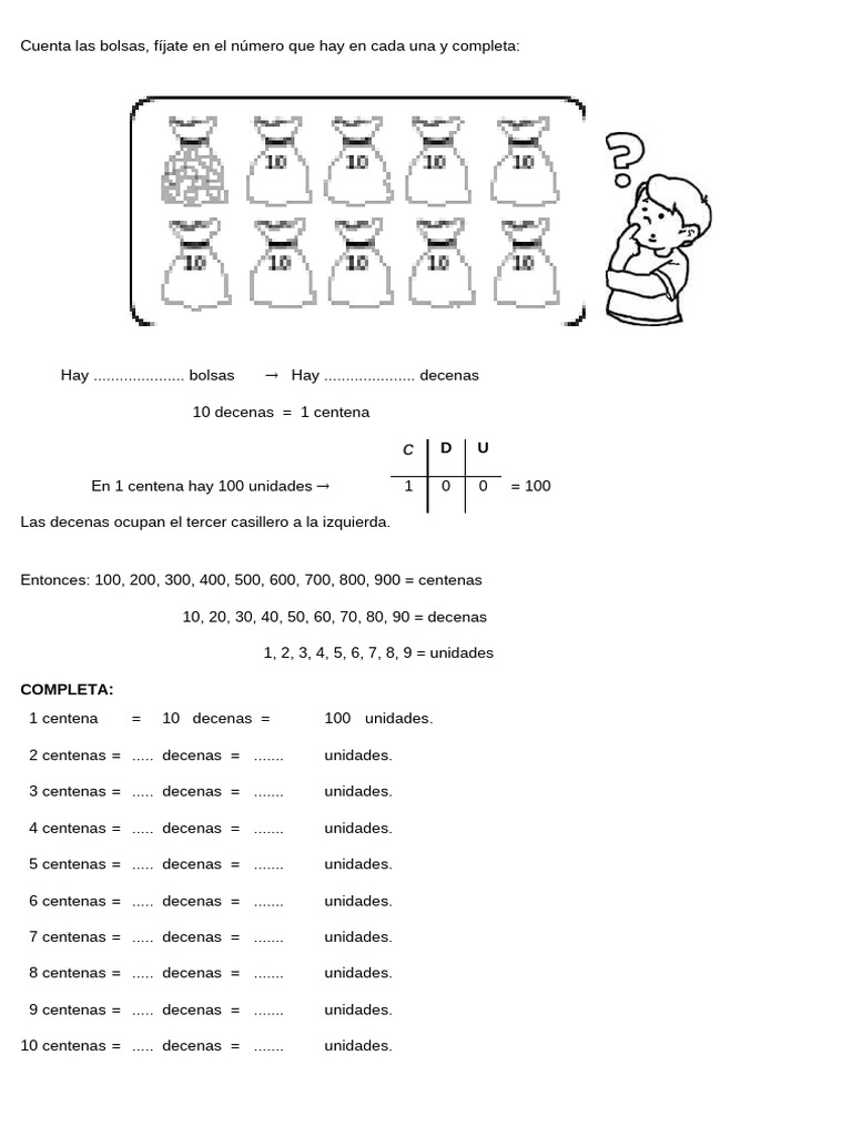 MATE Contamos Agrupando Hasta La Centena (Parte 2) Fichas | PDF