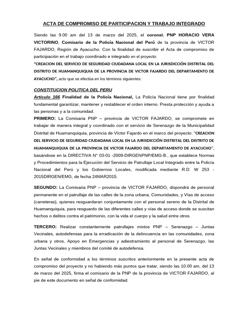 Acta de de Trabajo Coordinado Codisec - Miembros | PDF | Gobierno local | Alcalde