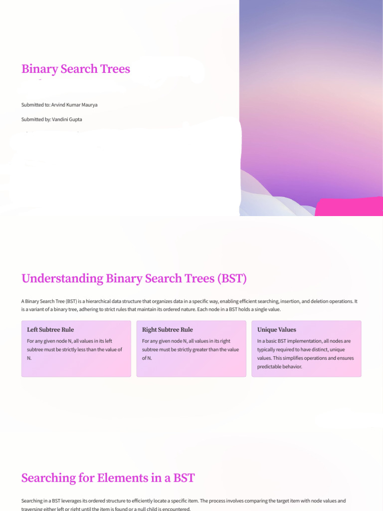 Binary Search Trees Foundations and Applications | PDF | Algorithms | Computer Programming