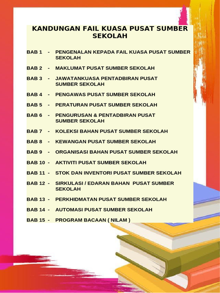 Fail Kuasa Pusat Sumber Sekolah | PDF