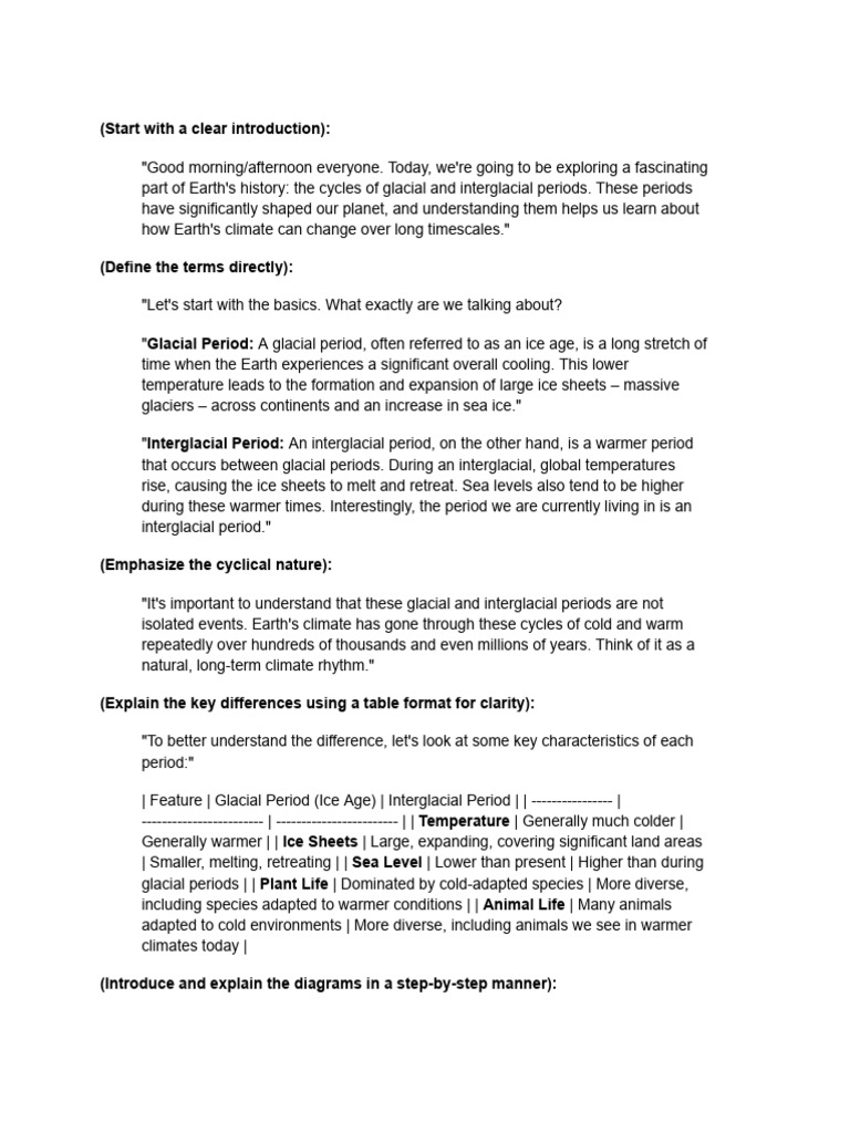 Glacial and Interglacial Time | PDF | Glacier | Ice Age