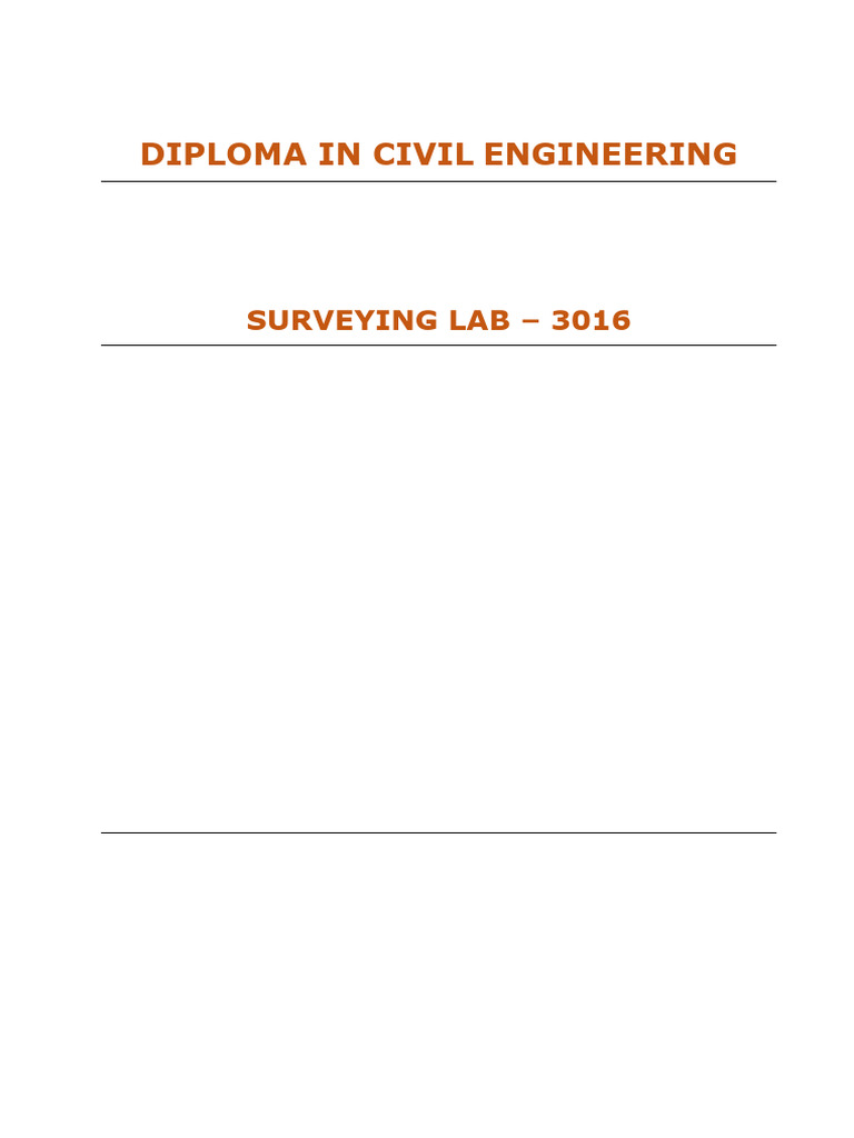 Advanced Surveying Lab Manual | PDF | Contour Line | Surveying