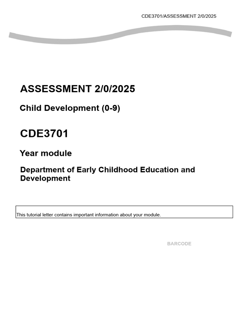 Cde3701 - Assessment 2 - 2025 | PDF | Plagiarism | Learning
