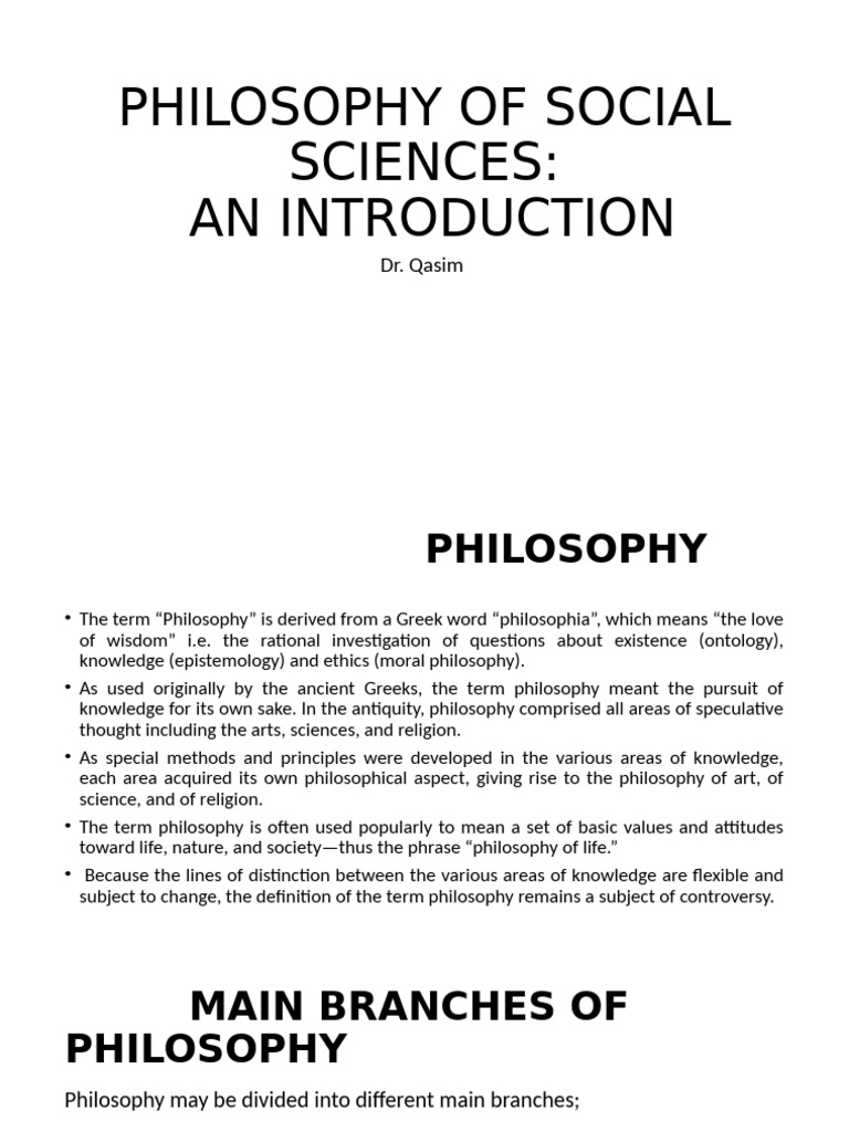 Philosophy of Social Sciences Overview | PDF | Social Sciences ...