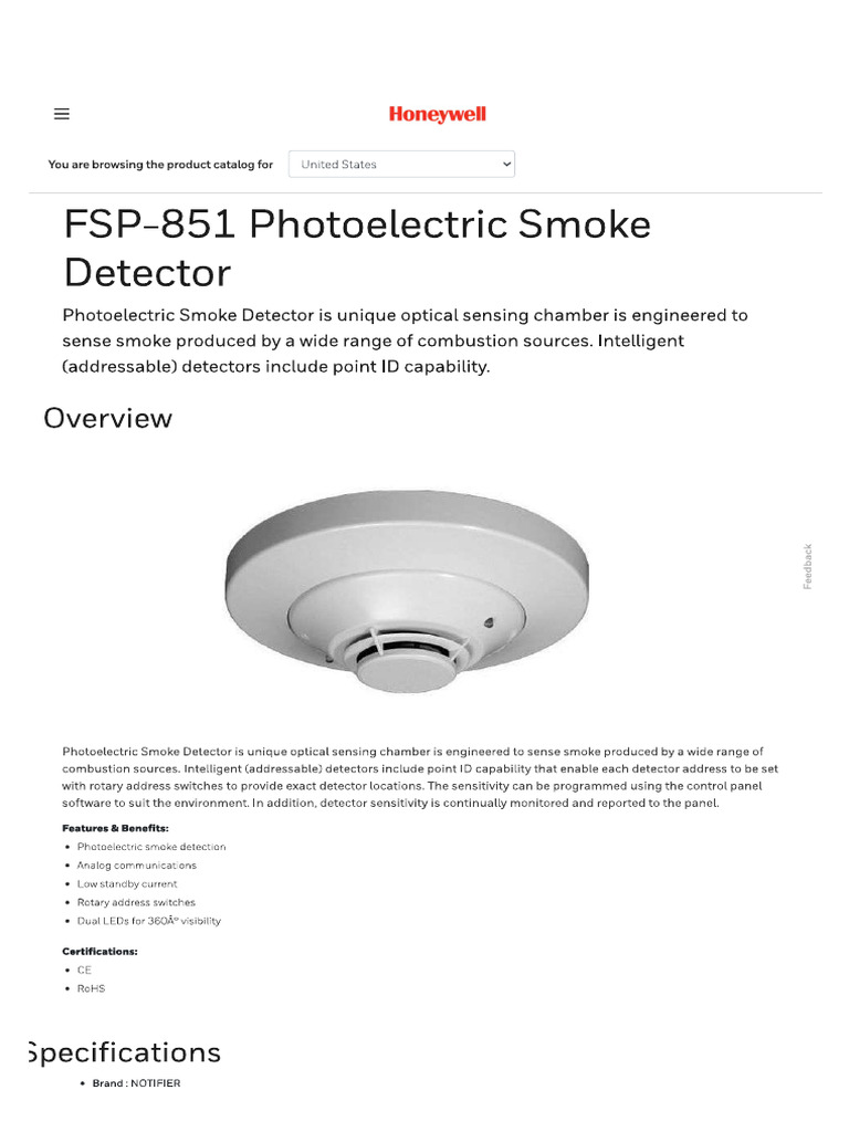 Honeywell Fire Smoke Detector Installation Manual | PDF