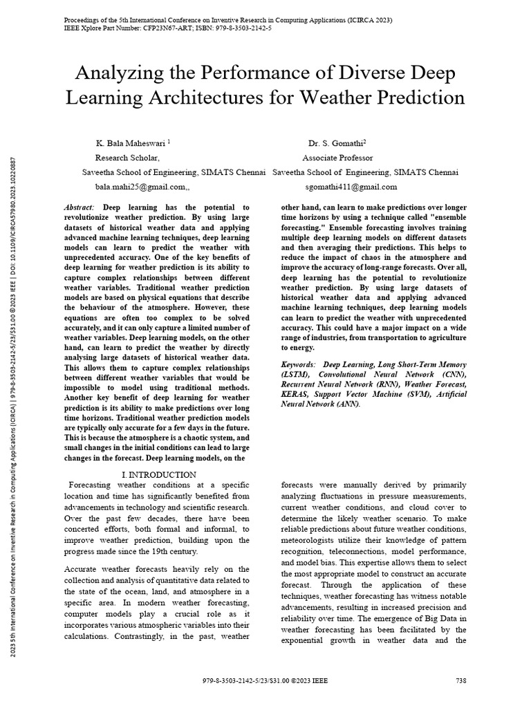 Analyzing The Performance of Diverse Deep Learning Architectures For ...