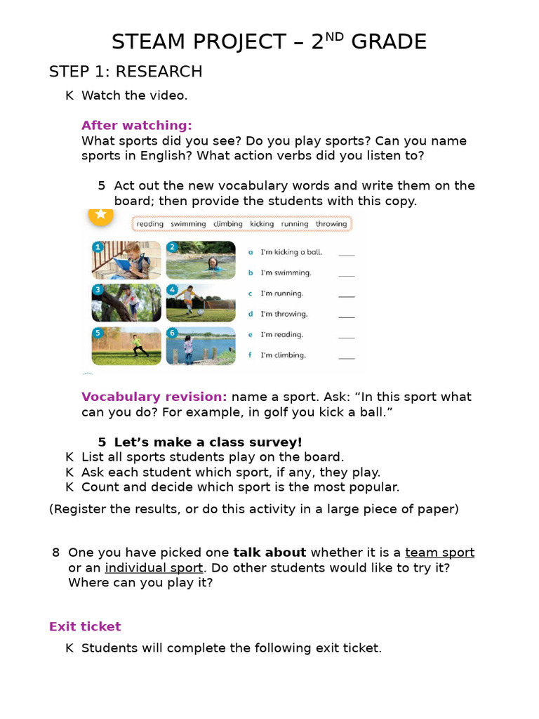STEAM PROJECT - 2nd Grade | PDF | Linguistics | Linguistic Typology