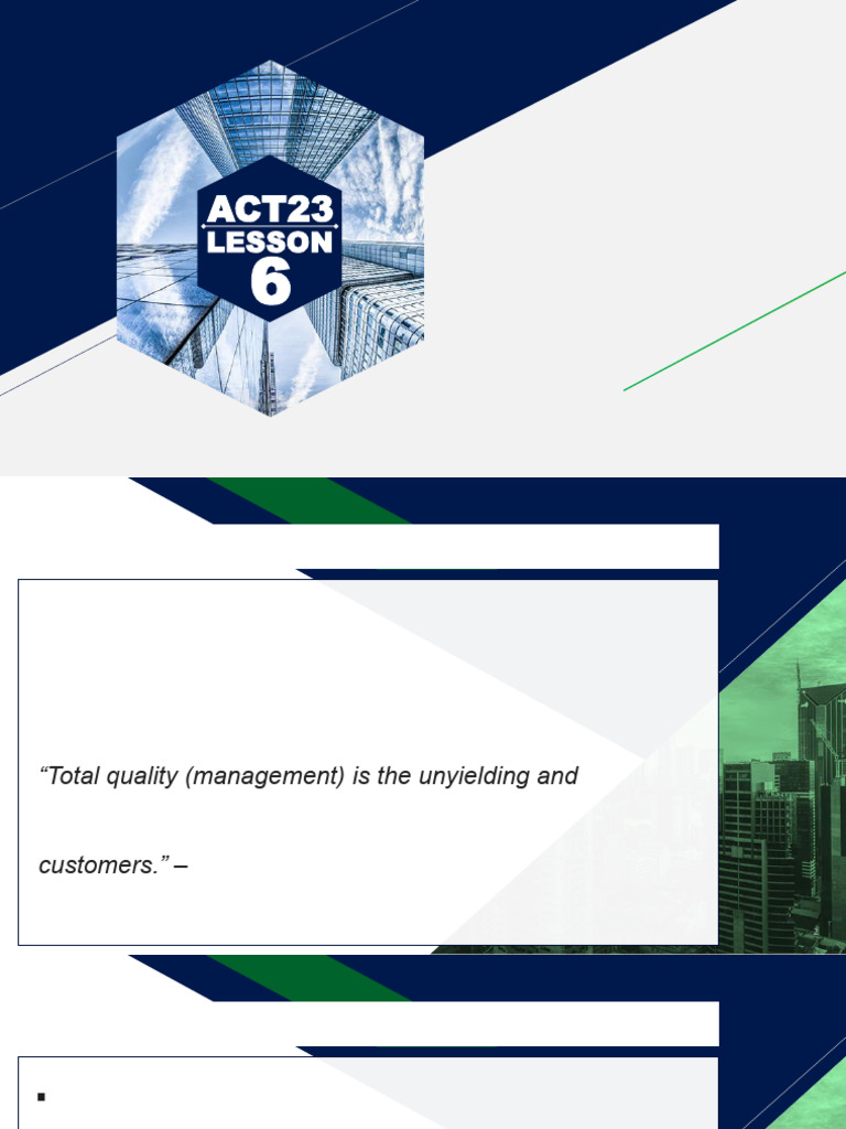 ACT23 P06 Total Quality Management (1) | PDF | Quality Management | Real Estate Appraisal
