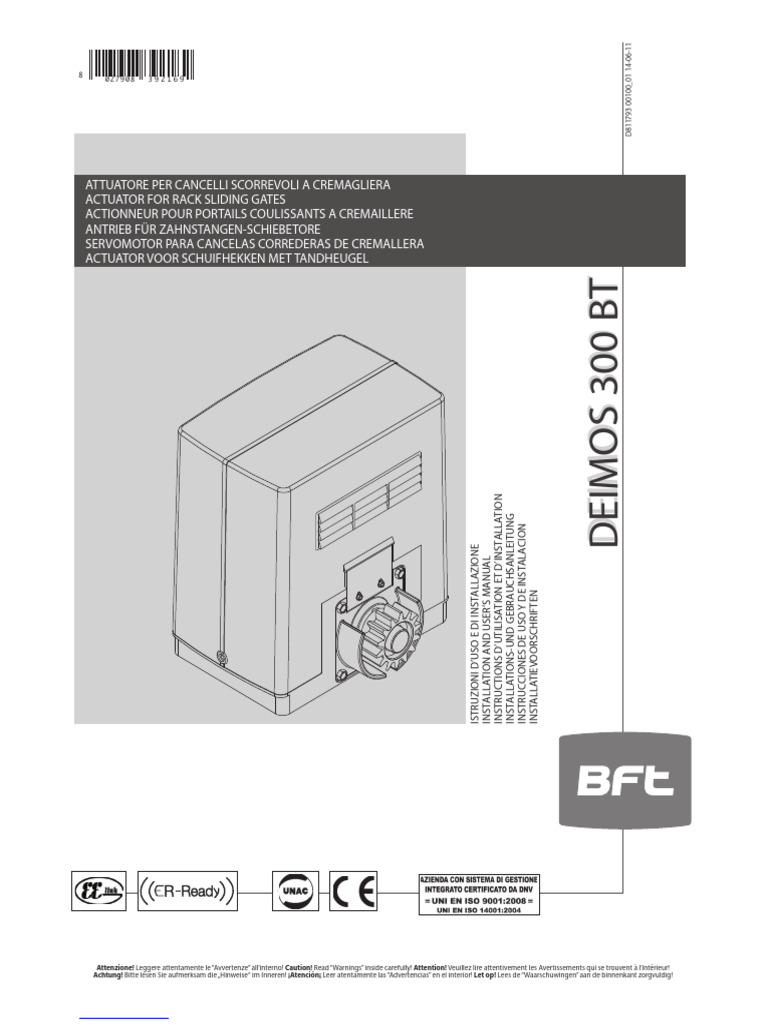 Manuel d'installation Deimos 300 BT | PDF | Sécurité | Tension électrique