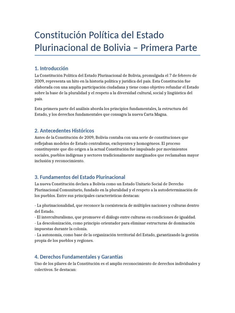 Constitucion Bolivia Parte1 | PDF | Constitución | Bolivia