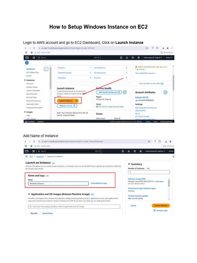 Lab 2.2 How To Setup IIS Server For Windows Instance On EC2 | PDF