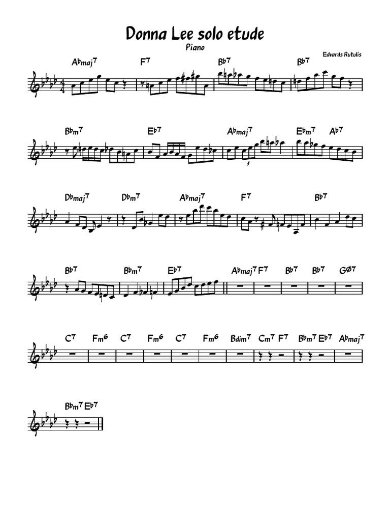 Donna Lee Solo Etude | PDF