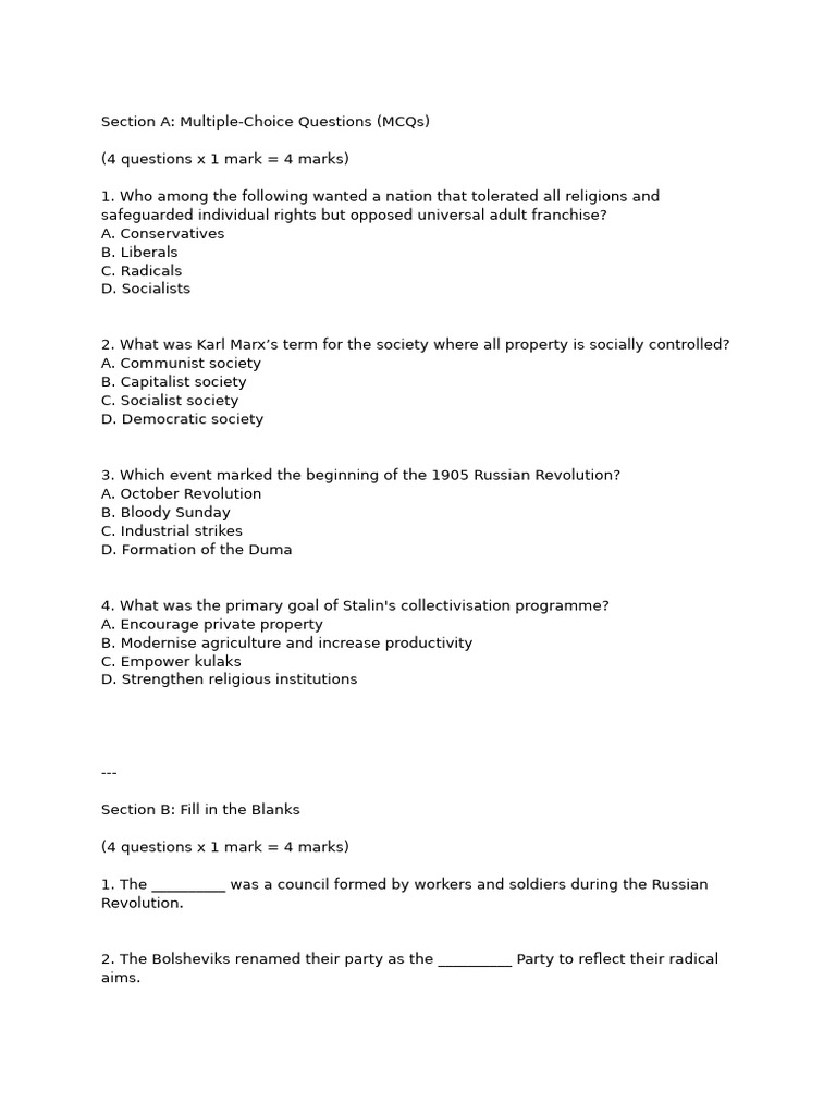 History MCQs and Short Answers Guide | PDF