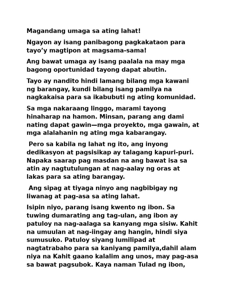 Magandang Umaga Sa Ating Lahat | PDF