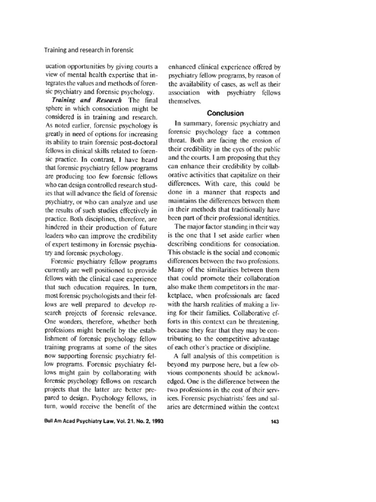 Training and Research in Forensic | PDF