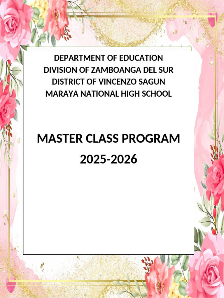 Cover Page Master Class Program | PDF