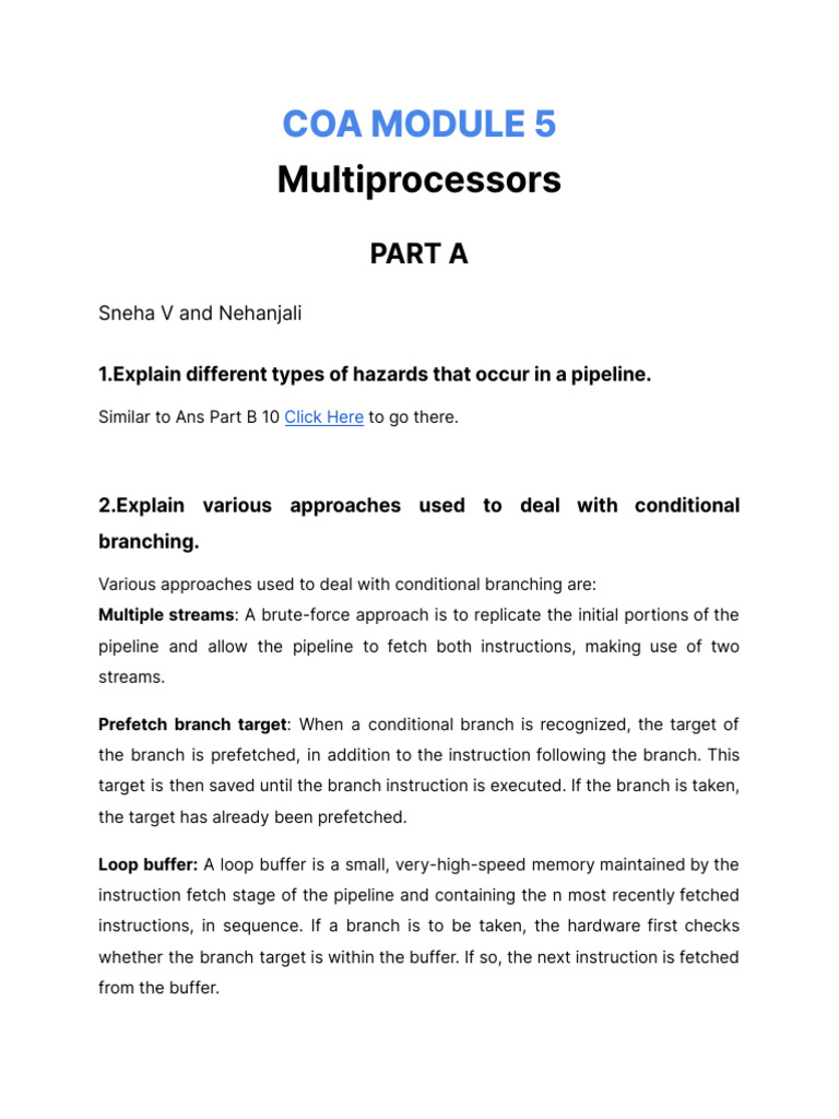 COA Module 5 QB Complete Solutions | PDF | Central Processing Unit | Parallel Computing