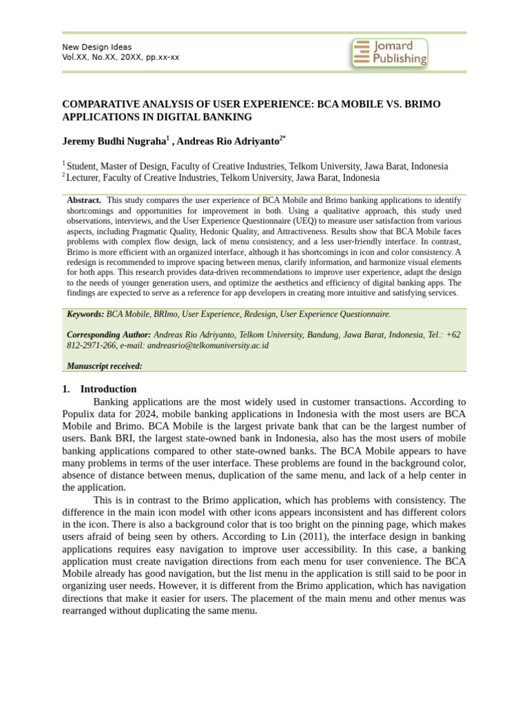 User Experience Comparison: BCA vs. Brimo | PDF | User Experience ...