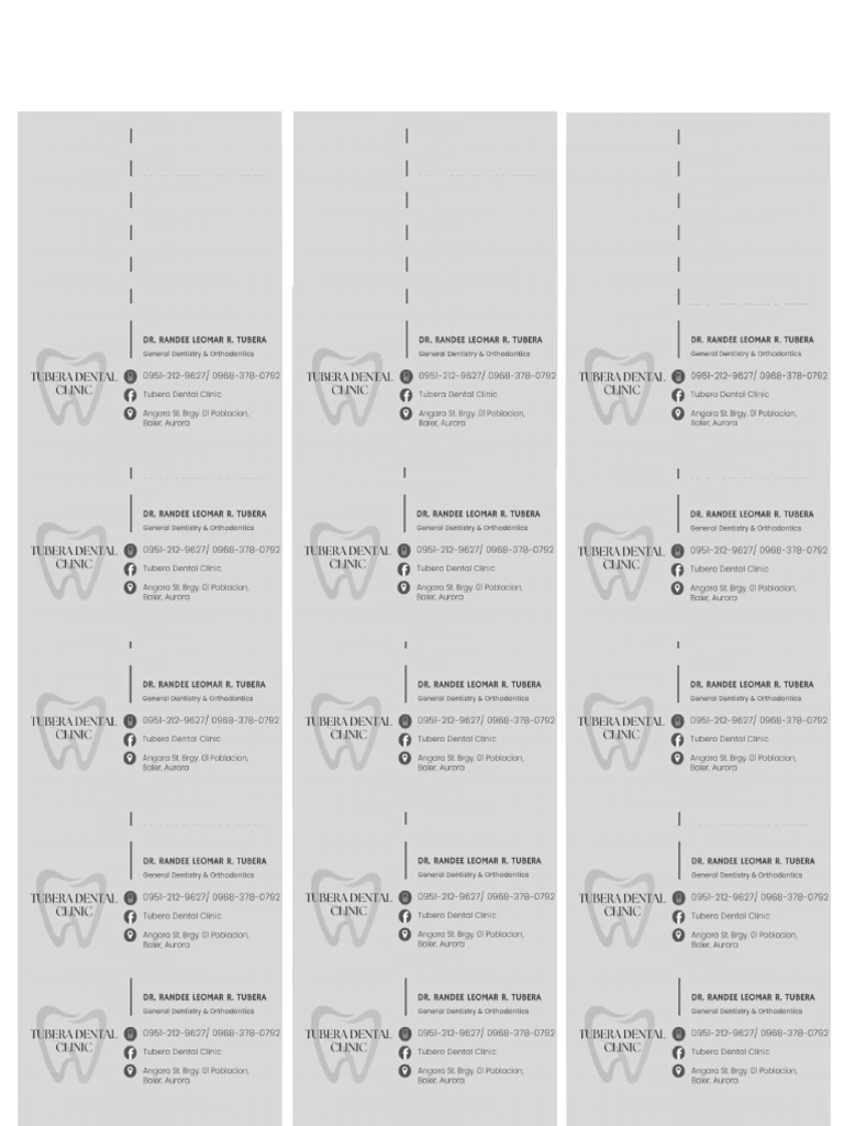 Cards For Clinic | PDF