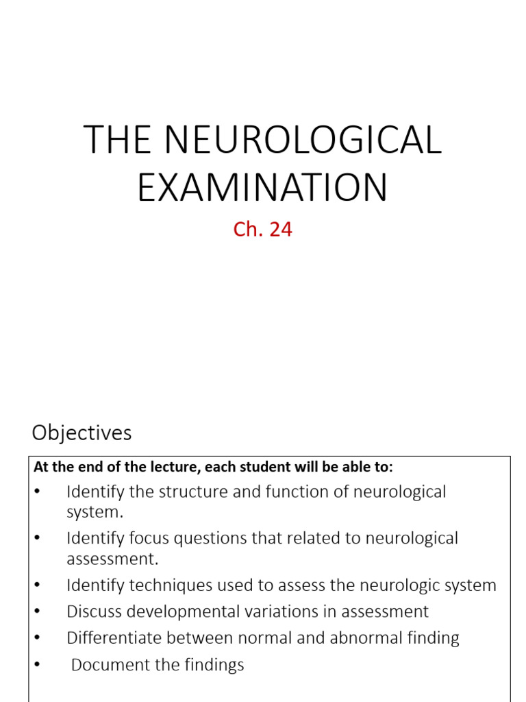 Neurological Examination Overview Pdf Central Nervous System