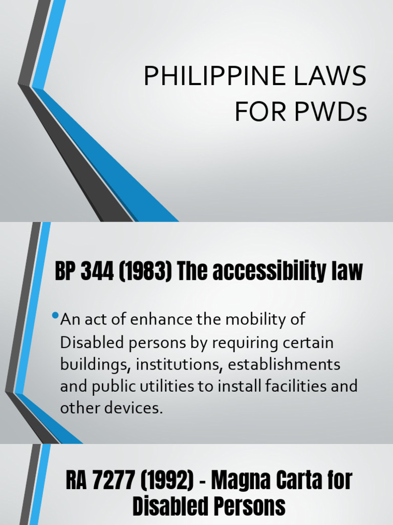 Philippine Laws for Persons with Disabilities | PDF | Disability ...