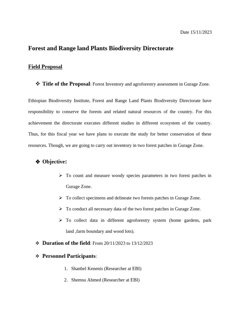 Field Proposal | PDF