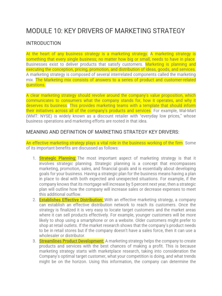 Marketing Strategy Key Drivers Explained | PDF | Marketing | Marketing ...