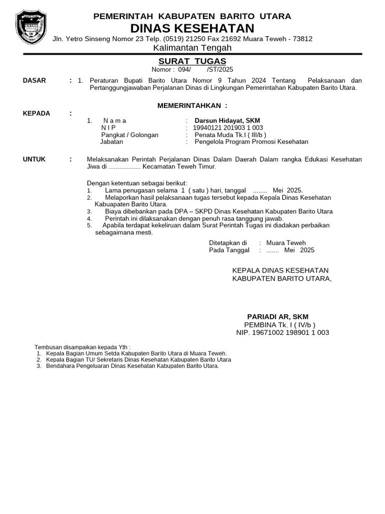 Contoh ST, SPD Dan Belakang | PDF