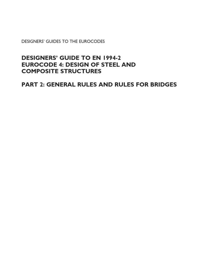 Designers Guide To EN1994-2 Eurocode 4 | PDF | Bending | Beam (Structure)