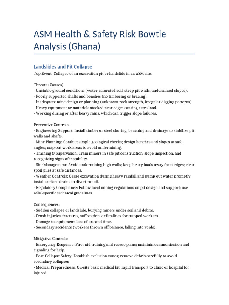 ASM Health & Safety Risk Analysis: Ghana | PDF | Mercury (Element ...